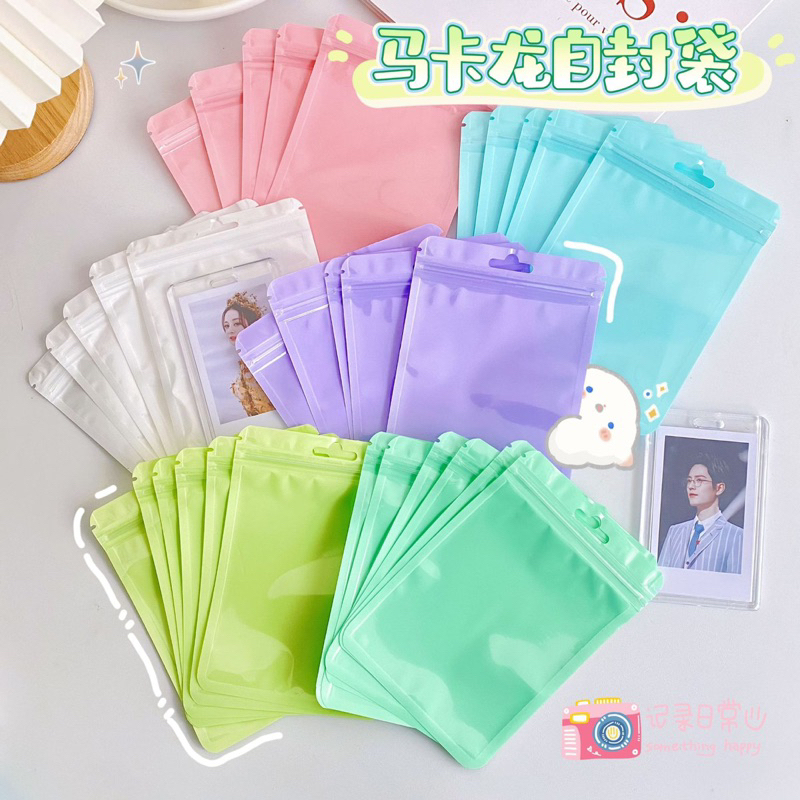 10 Túi Zip Màu Pastel Dễ Thương size 10,5x15cm | Shopee Việt Nam