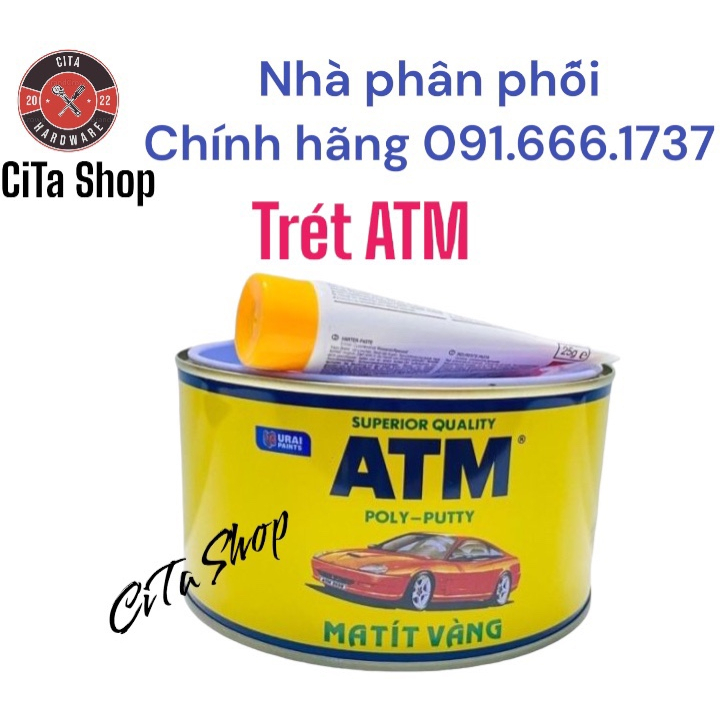 Chất trét, Bột Trét bả vàng ATM 1kg [chính hãng] bả matit trước khi sơn ...