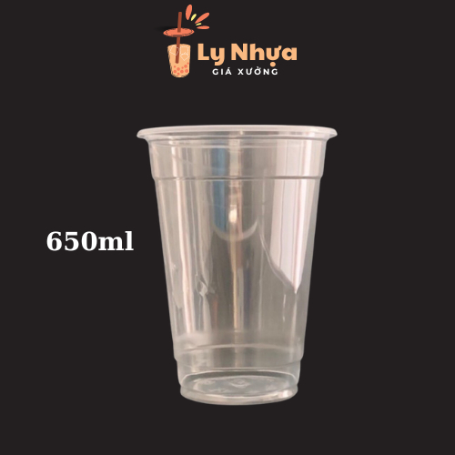 Lốc 50 Ly Nhựa PP Trơn Đáy Bằng Loại Dày 360ml, 500ml, 650ml, 700ml Đựng Trà Sữa, Sinh Tố, Nước ...