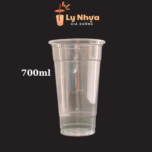 Lốc 50 Ly Nhựa PP Trơn Đáy Bằng Loại Dày 360ml, 500ml, 650ml, 700ml Đựng Trà Sữa, Sinh Tố, Nước ...