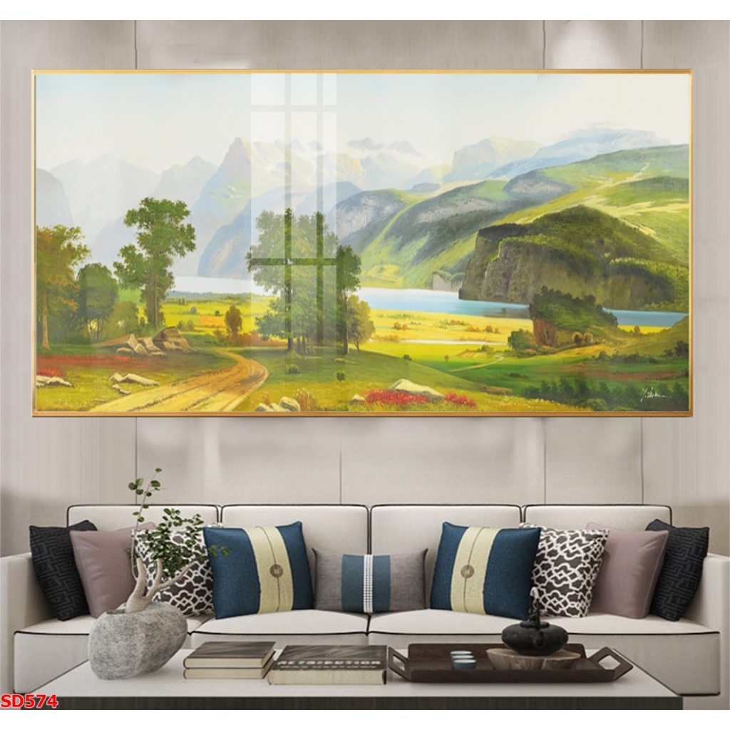 Tranh Treo Tường Sơn Thủy Hữu Tình Đẹp Trang Trí Phòng Khách, Quán Ăn ...
