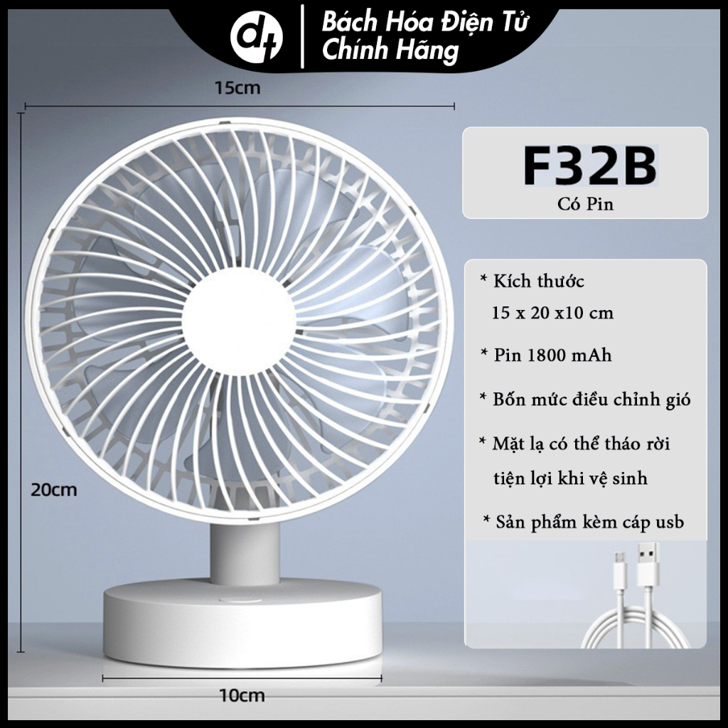 Quạt sạc điện mini quat USB văn phòng để bàn,cầm tay TAIDU/ Hàng chính hãng (F32A,F32B) | Shopee ...