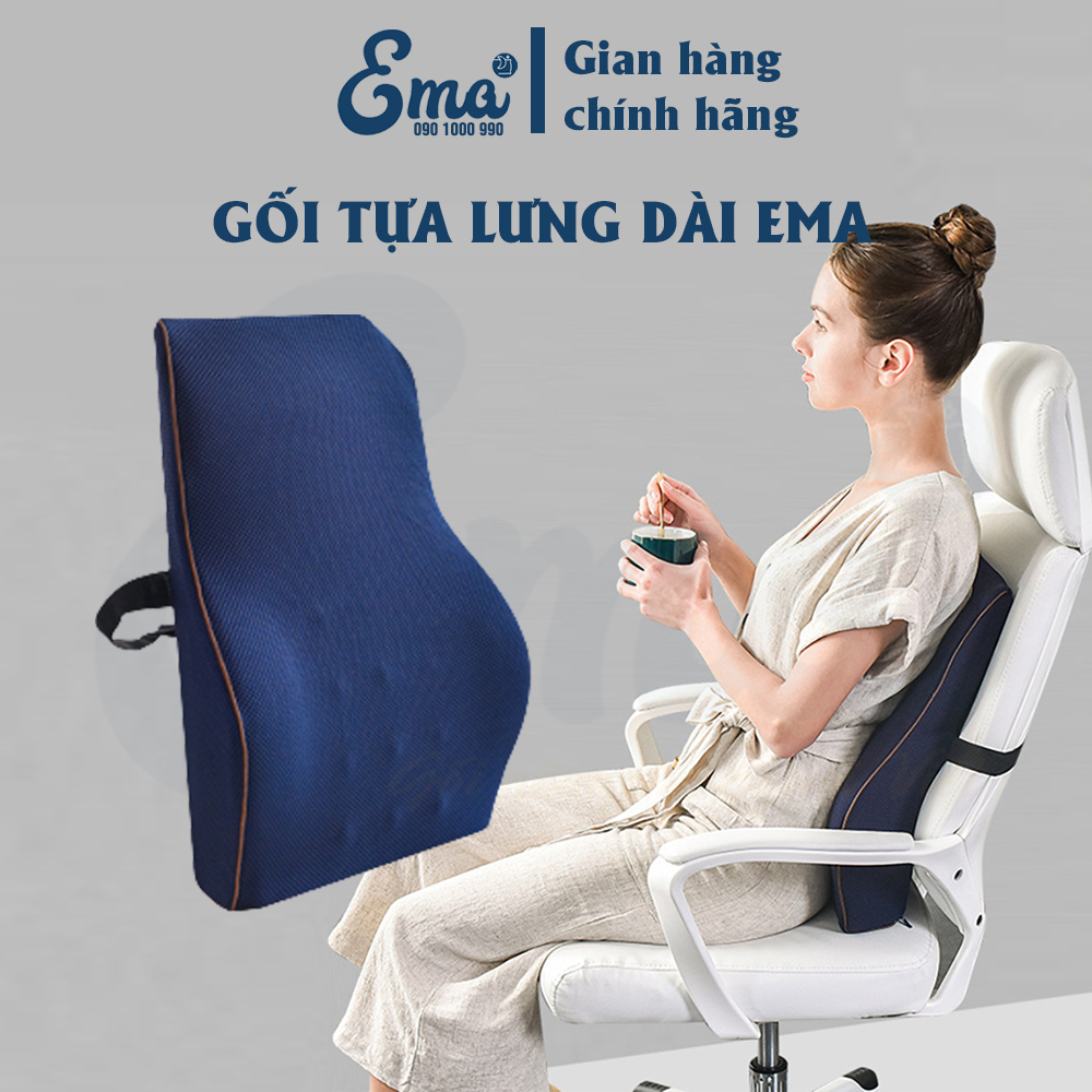 Gối Tựa Lưng Văn Phòng Cao Su Non Ema Chống đau Mỏi Thắt Lưng Kích Thước Lớn Hơn Tích Hợp Gai