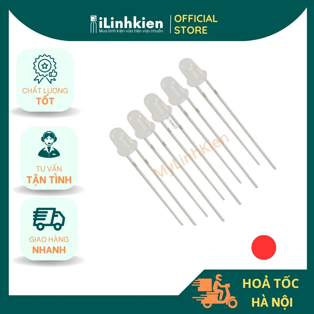 LED 3mm đỏ thân trắng đục chất lượng cao túi 10 chiếc. | Shopee Việt Nam