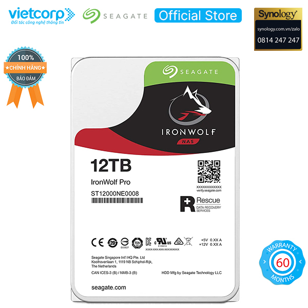 Ổ cứng HDD Seagate IronWolf Pro 12TB ST12000NE0008 - Hàng Chính Hãng ...