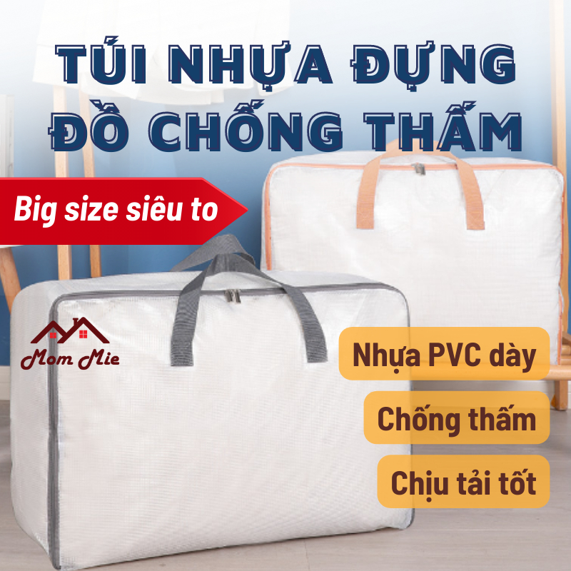 Túi đựng quần áo, chăn mền bằng nhựa PVC chống thấm, nhiều kích cỡ ...