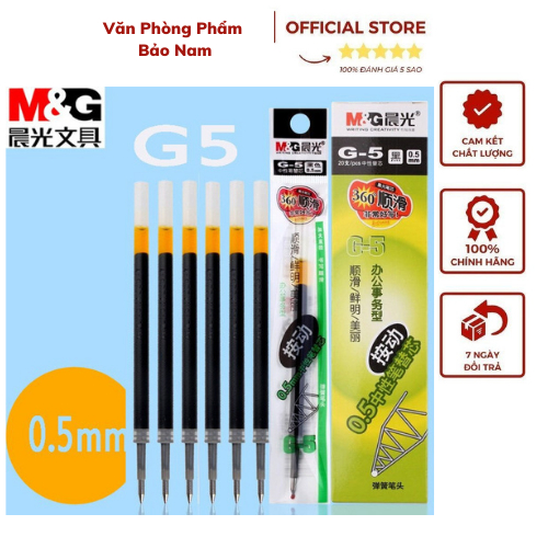 Ruột Bút Gel MG G5 Dùng Cho Bút K35,Ruột bút gel nước 0.5mm M&G G5 sử dụng mực cao cấp nên viết ...