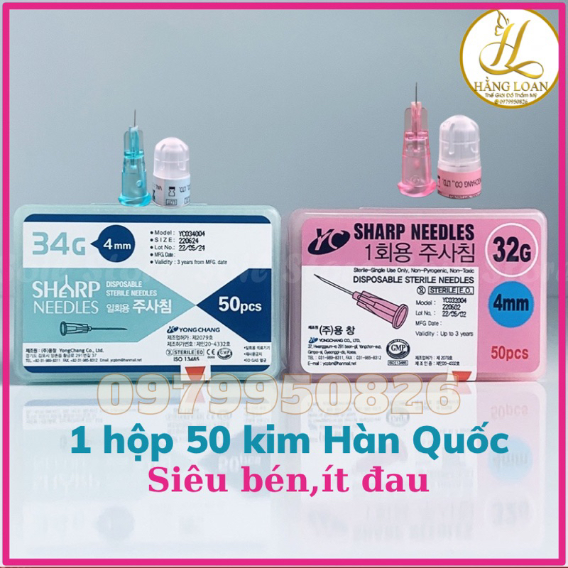1 HỘP Kim meso 30g, kim 32g, kim 34g 4mm chính hãng Hàn Quốc Kim tiêm tinh chất căng bóng ...