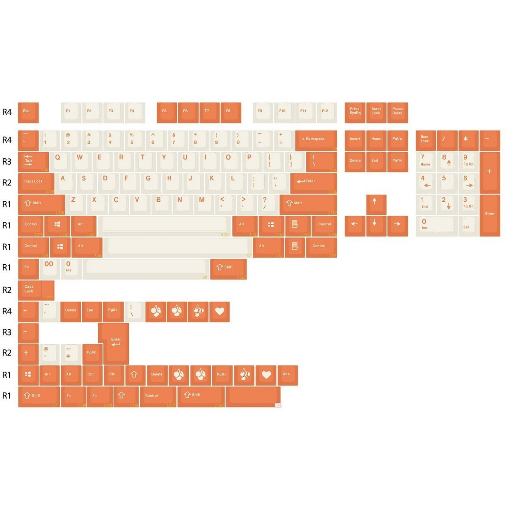 EPBT Orange On White | Keycap Epbt Orange On White nhựa ABS Double Shot ...