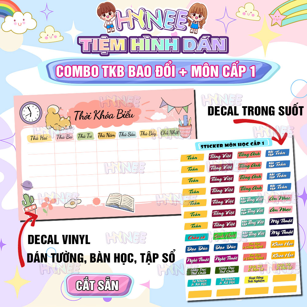 Thời Khóa Biểu Đổi Môn Học - Sticker Môn Học Cấp1, THCS, THPT, Chương ...
