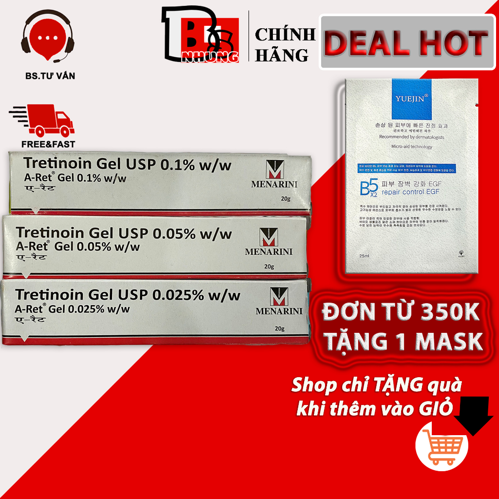 Tretinoin Aret Gel 0.1%, 0.05%, 0.025% - Chống lão hóa, giảm mụn ...