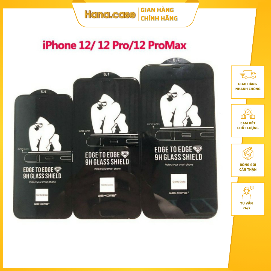 Kính Cường Lực KingKong cho iPhone Xsmax, 11promax, 12, 13, 14, mini, pro, pro max, plus. hana ...