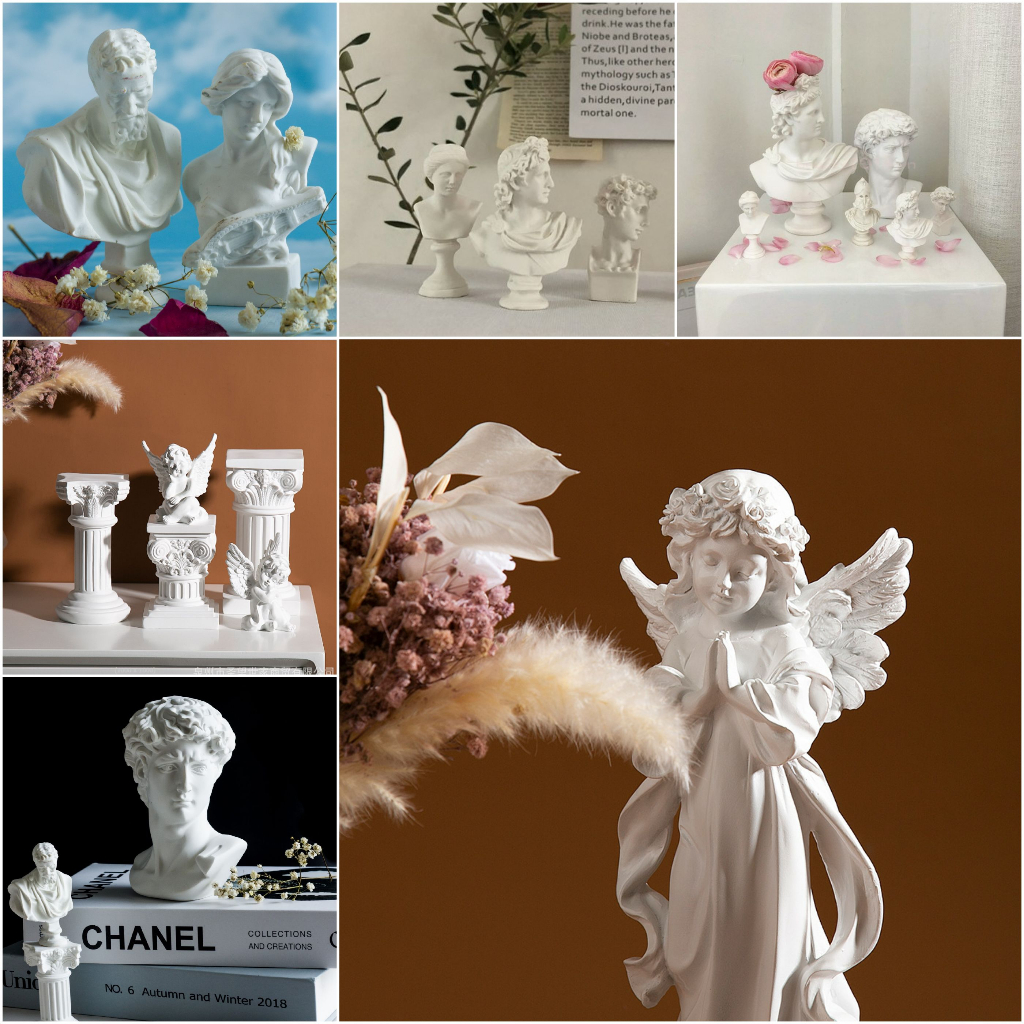 (MẪU LỚN_SẮC NÉT) CỘT LA MÃ / Tượng mẫu các vị thần hi lạp david, apolo decor nhà cửa kệ tủ ...
