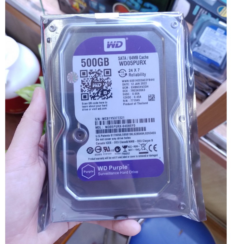 Ổ cứng, HDD 500GB, 500G, 1T, 2T WD BLUE PURPLE / SEAGEAT 3.5 tốc độ nhanh - Xanh Tím Sk 100% ổ ...