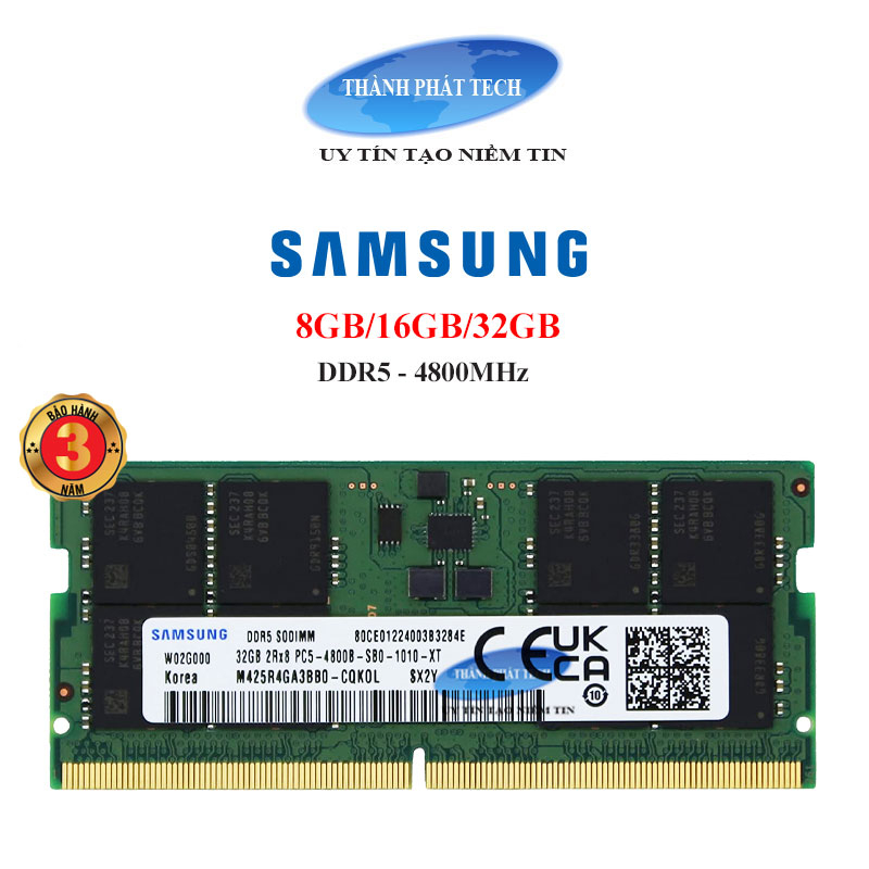 Ram laptop DDR5 Samsung 8GB / 16GB / 32GB Bus 4800.Chính hãng,bảo hành ...