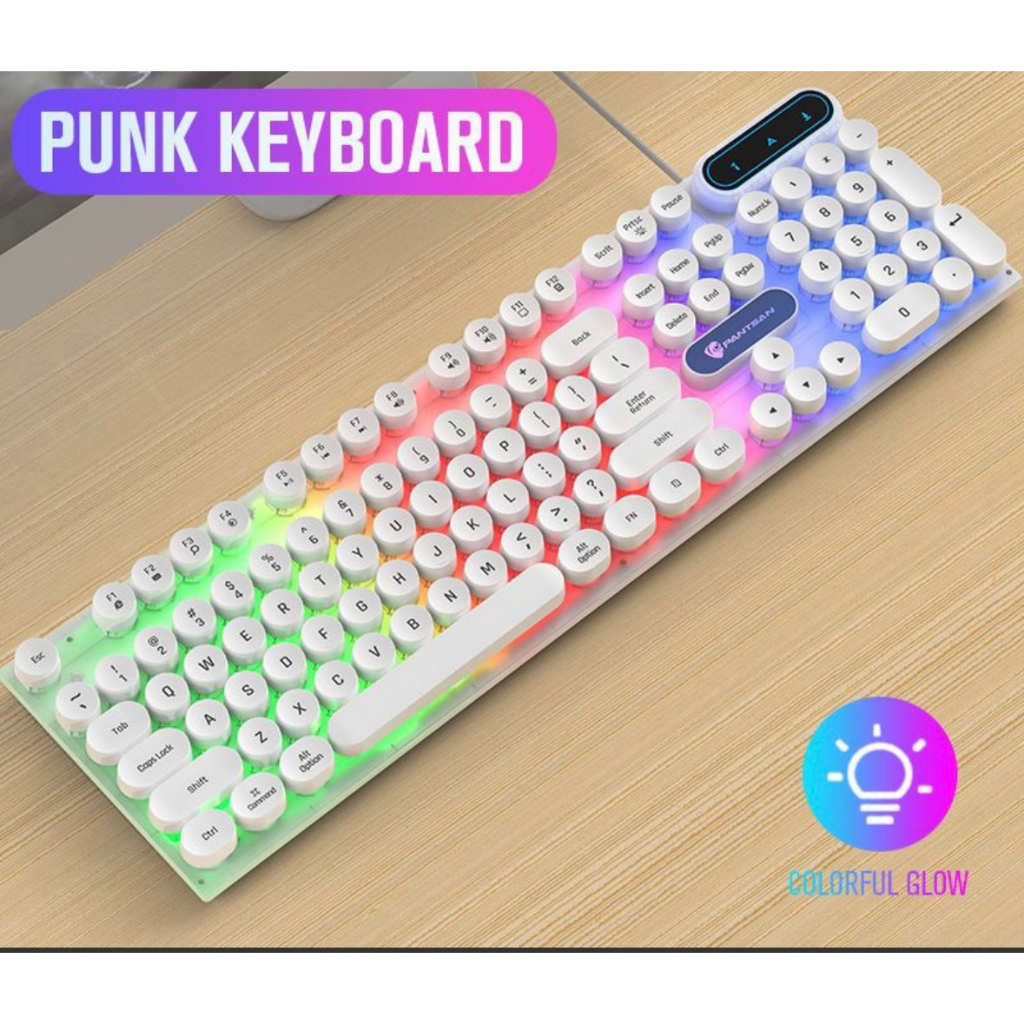 (Màu Trắng) Bàn phím máy tính gaming giả cơ PANTSAN PK100 có dây nút ...