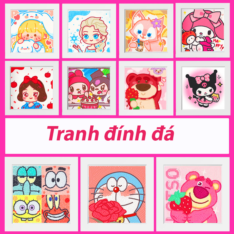 Đính đá tranh , tranh đính đá, đính tranh đá tranh mini hoạt hình ...