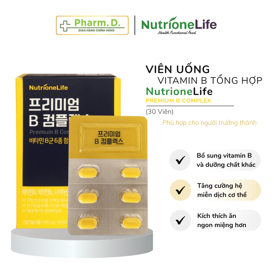[CHÍNH HÃNG] Viên Uống NUTRIONELIFE Premium B Complex Bổ Sung Vitamin B Tổng Hợp Cho Cơ Thể (30 ...