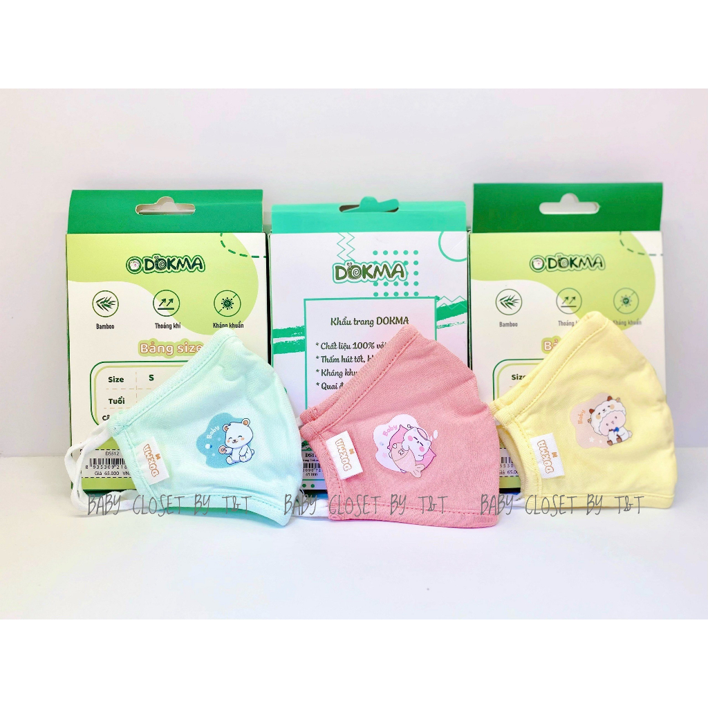 [CHÍNH HÃNG] Set 3 khẩu trang trẻ em DOKMA | Shopee Việt Nam