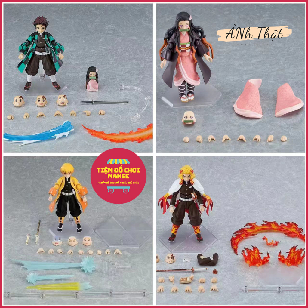 Mô Hình Figure Demon Slayer Zenitsu Rengoku Tanjiro Nezuko có khớp cử ...