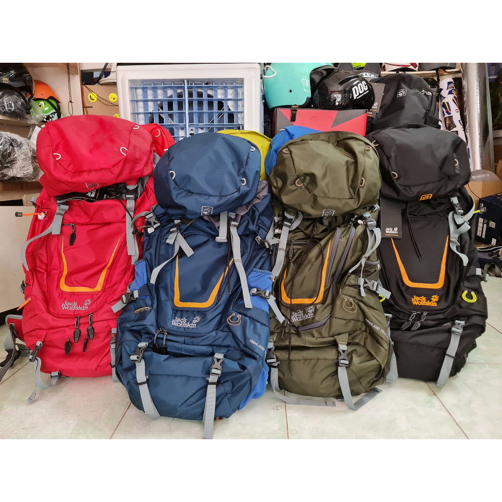 Balo có trợ lực Jack Wolfskin 60 Lít - Balo du lịch,leo núi,trekking có kèm bọc balo chống nước ...