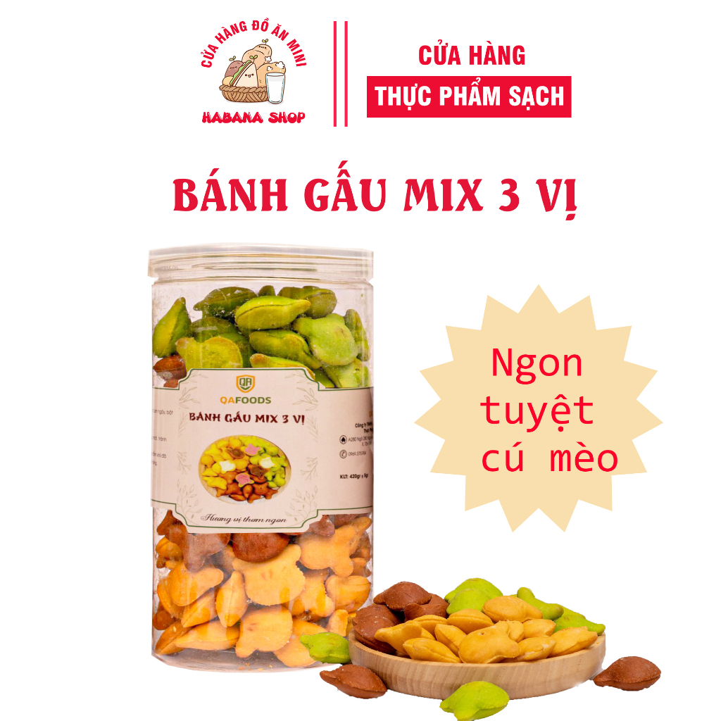 Bánh gấu nhân kem mix 3 vị: truyền thông, chùm ngây và socola cực thơm ...