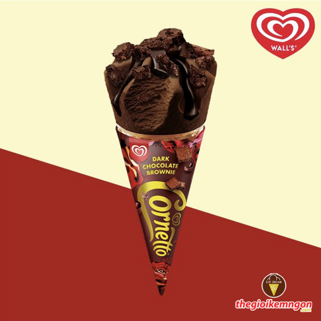 Kem ốc quế brownie socola đen Wall's Cornetto Dark Chocolate Brownie ...