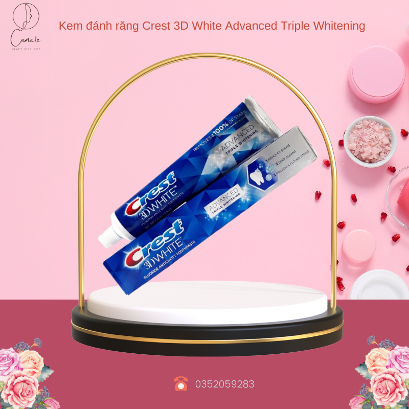 Kem đánh răng Crest 3D White Advanced Triple Whitening 147gr | Shopee ...