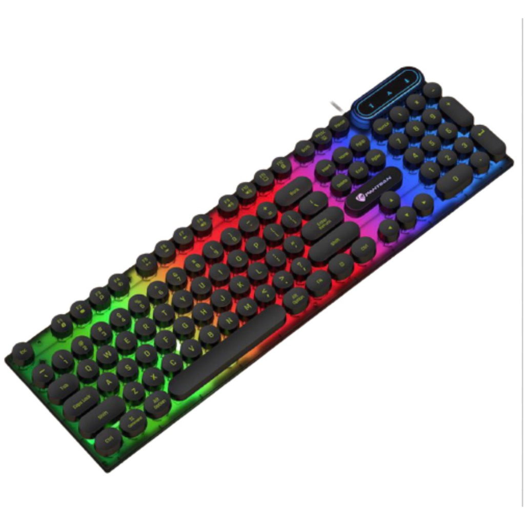 (Màu đen) Bàn phím máy tính gaming giả cơ PANTSAN PK100 có dây nút tròn ...