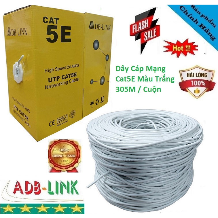Dây Cáp Mang ADB Link Cat5E UTP 305M Cuộn ( Màu Trắng ) | Shopee Việt Nam