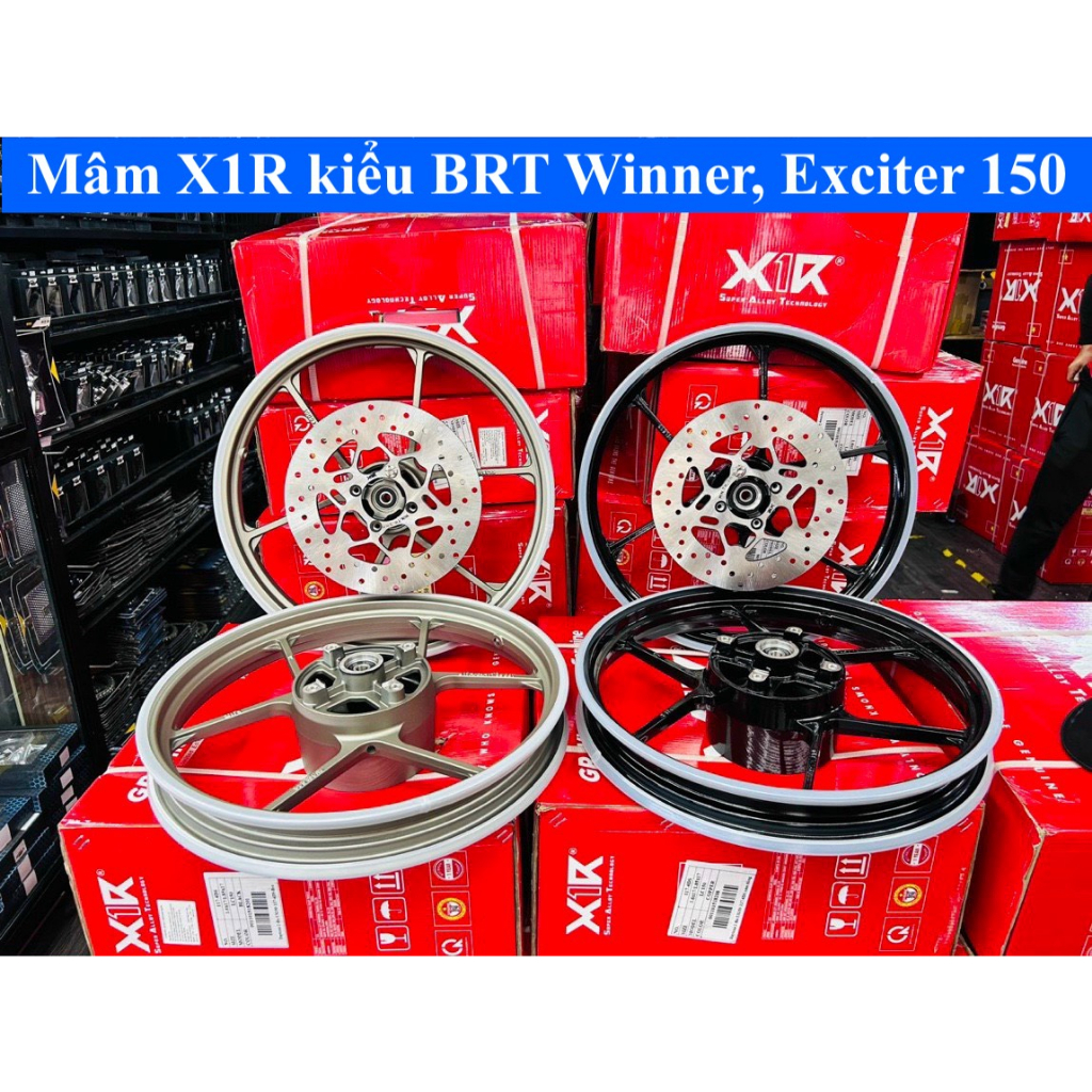 Mâm X1R kiểu BRT Winner, Winner X, Exciter 150, 155 tặng kèm đĩa (Mâm ...