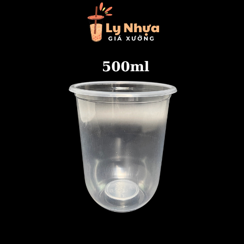 Lốc 50 Ly Nhựa Đáy Bầu 95mm PP Trơn Dày Dặn 360ml, 500ml, 650ml, 700ml Đựng Trà Sữa, Sinh Tố ...