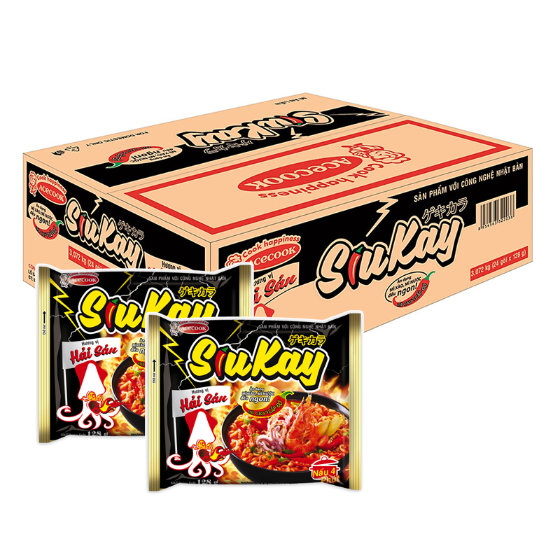 Mì Siukay Đủ Vị: hải sản, bò, gà cay phô mai | Thùng 24 Gói | Shopee ...