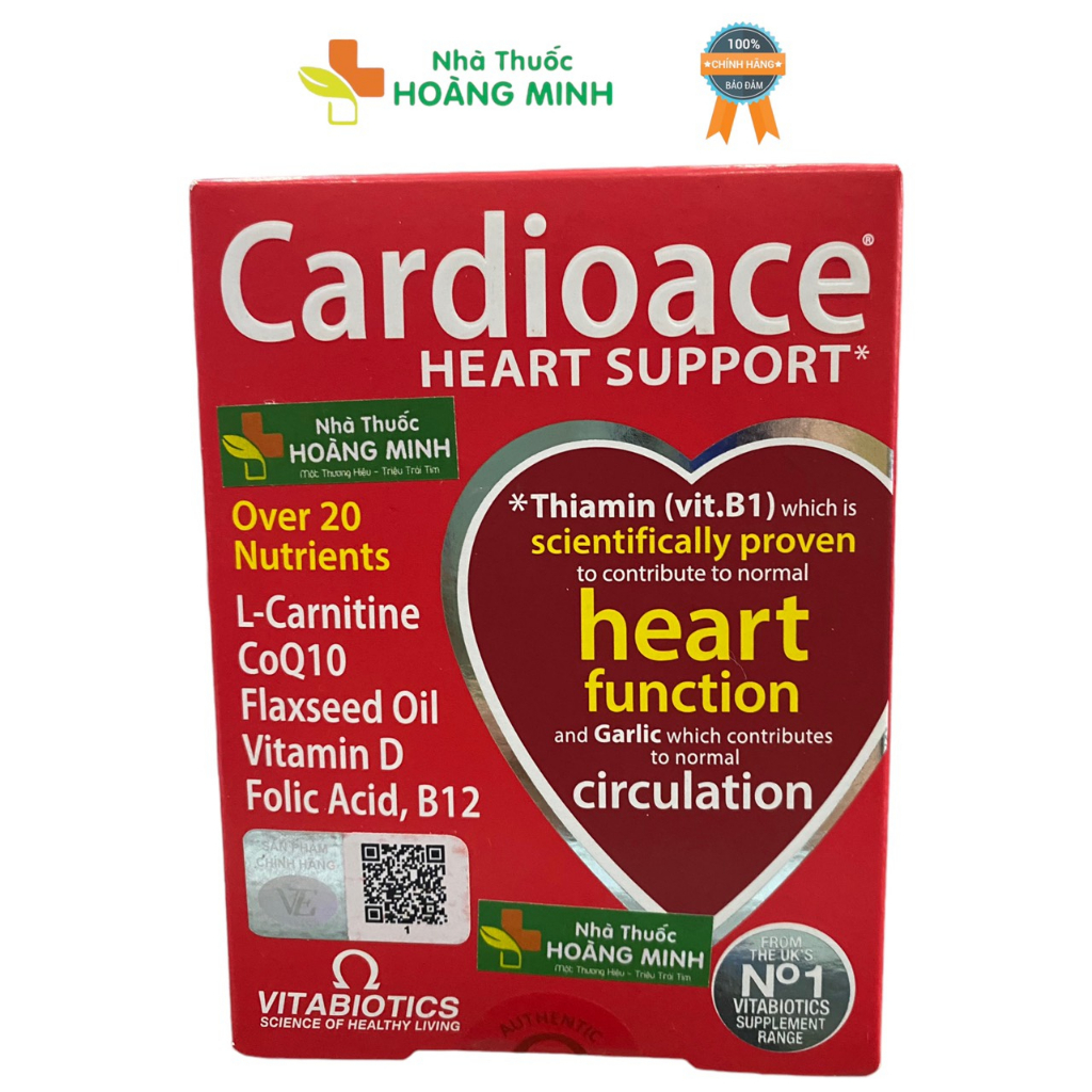Viên vitamin và khoáng chất hỗ trợ tim mạch Vitabiotics Cardioace ...