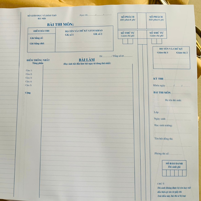 Set 100 tờ giấy thi đại học , giấy thi THPT Khổ A3 | Shopee Việt Nam