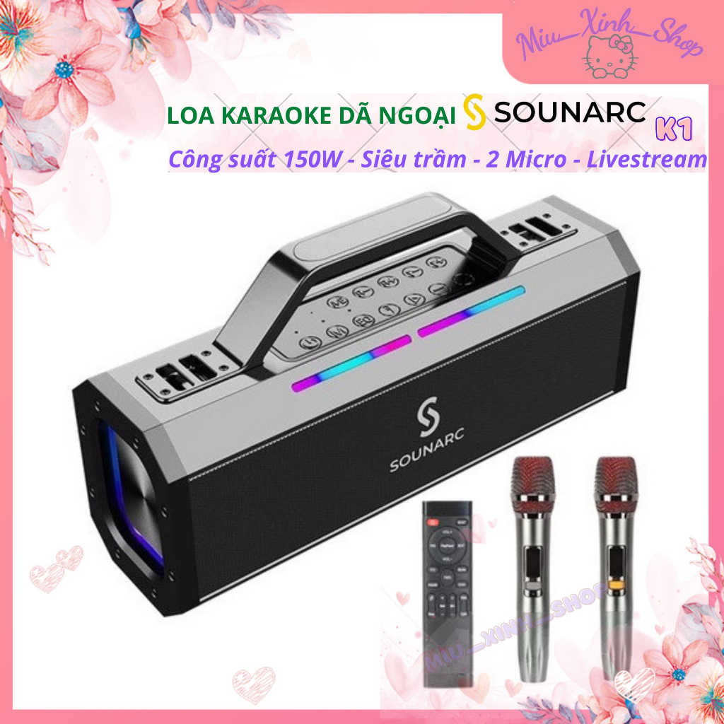 ★Chính hãng★ Loa Bluetooth karaoke, trợ giàng Sounarc K1 Sodlk S520 150W Siêu Trầm - hát Siêu ...
