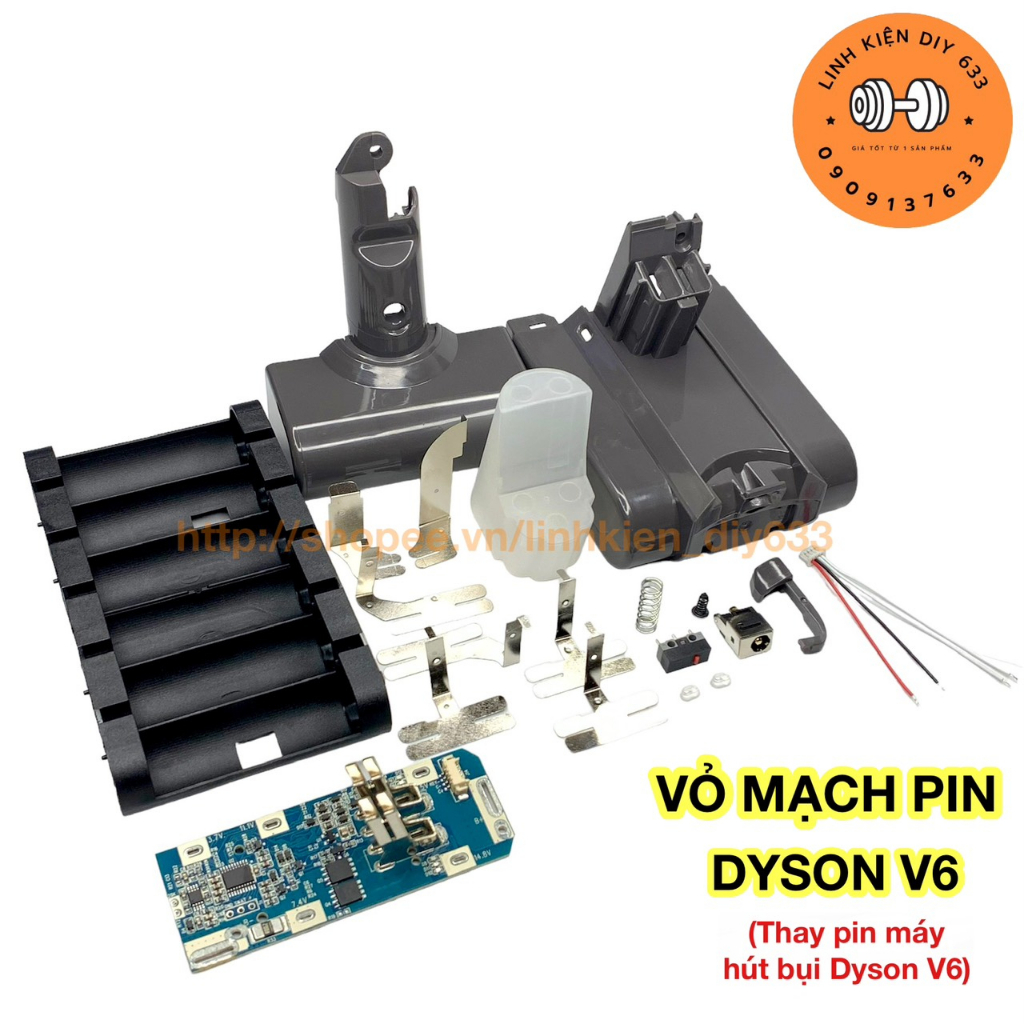 Combo vỏ mạch pin Dyson V6 thay thế pin máy hút bụi Dyson V6 (DIY633 ...