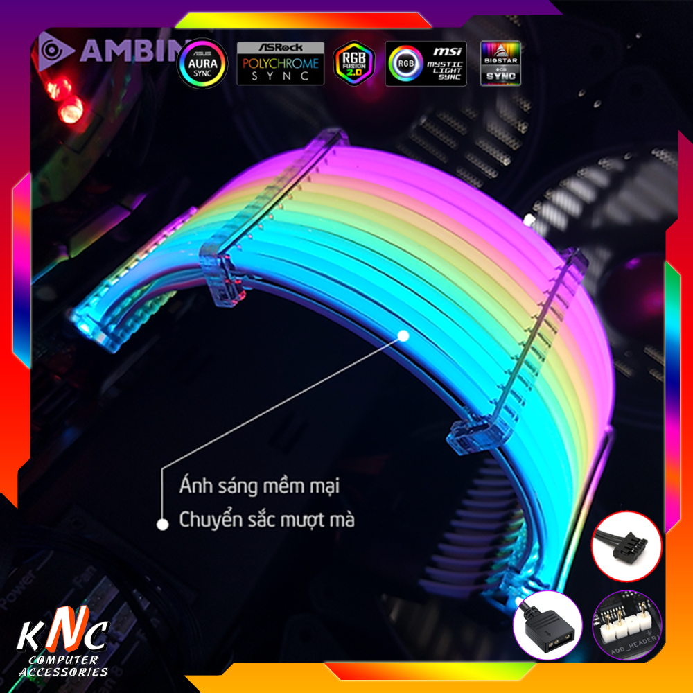 Dây Nguồn Nối Dài Ambino Led RGB 24pin 8pin 16pin Đồng Bộ Mainboard Hub ...