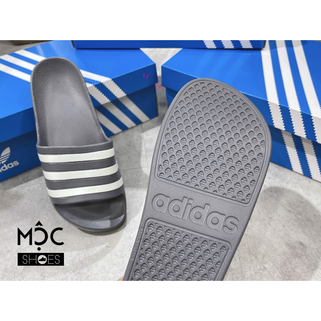 [CHÍNH HÃNG] Dép Đúc quai ngang ADIDAS ADILETTE AQUA SLIDE Màu Xám Sọc ...