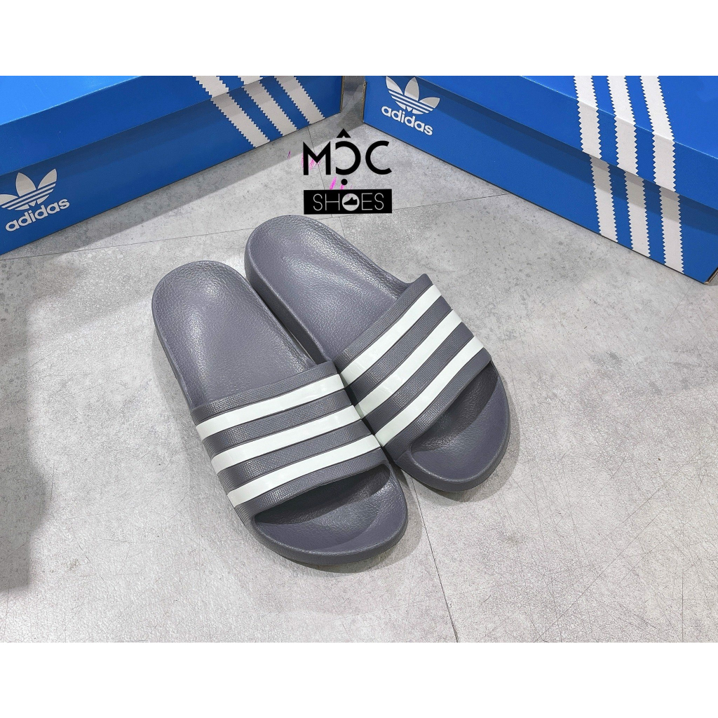 [CHÍNH HÃNG] Dép Đúc quai ngang ADIDAS ADILETTE AQUA SLIDE Màu Xám Sọc ...