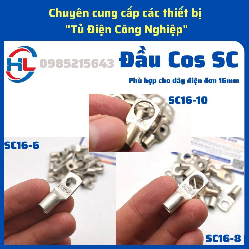 50 Đầu cos sc16, SC16-8, SC16-10, SC16-6, đầu cos sc các loại, cosse ...