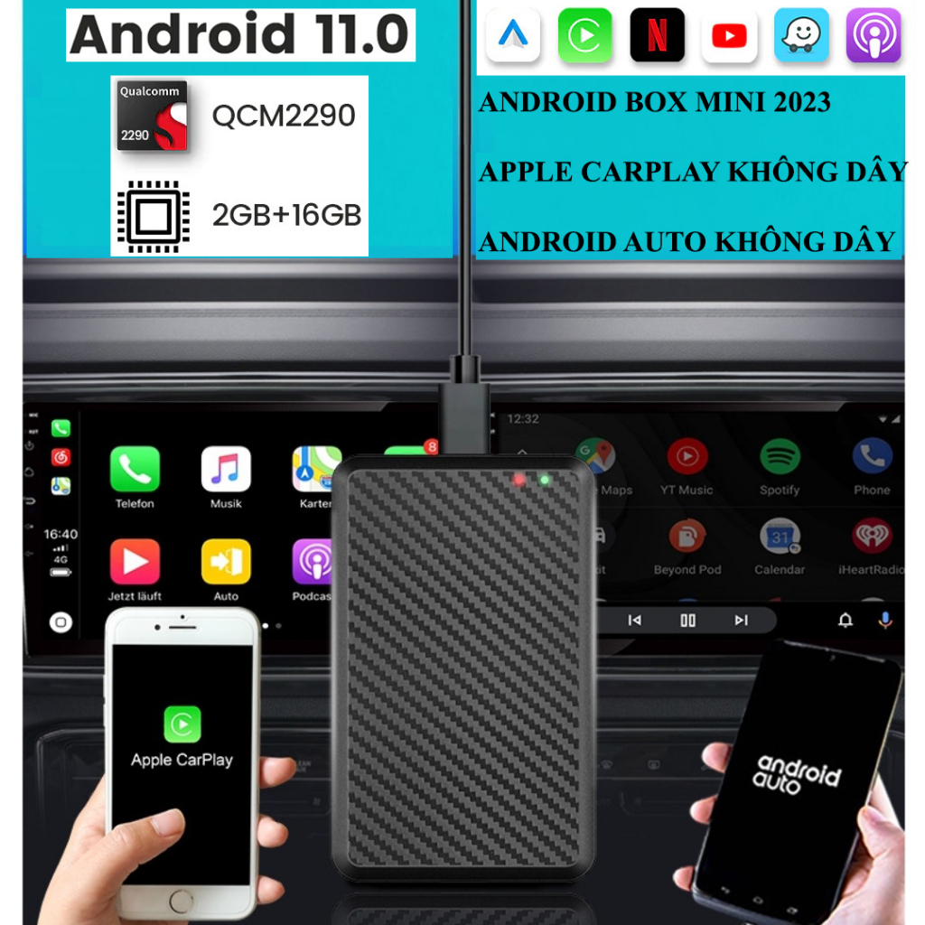 Carplay Android Box ô tô xe hơi A5 tặng Vietmap S2, tích hợp Apple ...