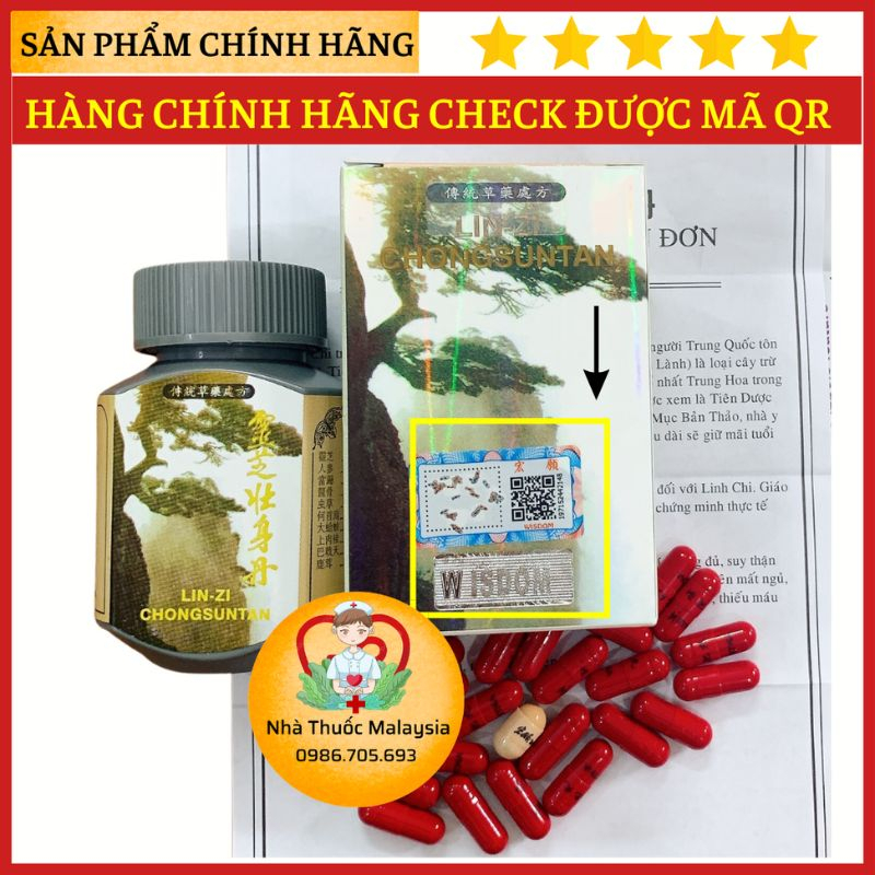 Linh Chi Tráng Thân Đơn - Lin-Zi Chong Sun Tan Hộp 50 viên (Hàng chính ...