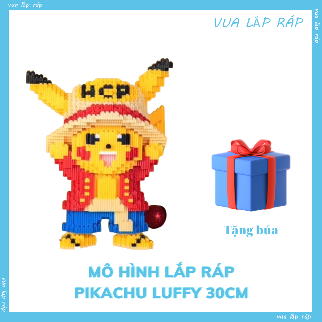 Mô hình lắp ráp pikachu luffy dễ thương cao 30cm | Shopee Việt Nam