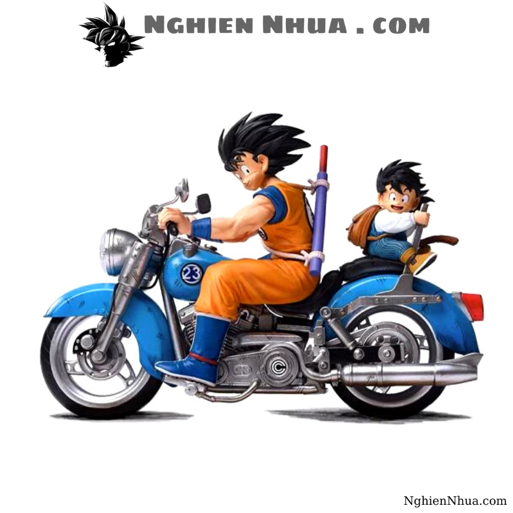 Mô Hình DragonBall 2 cha con Goku lái xe cao 16cm rộng 20 cm nặng 600g ...