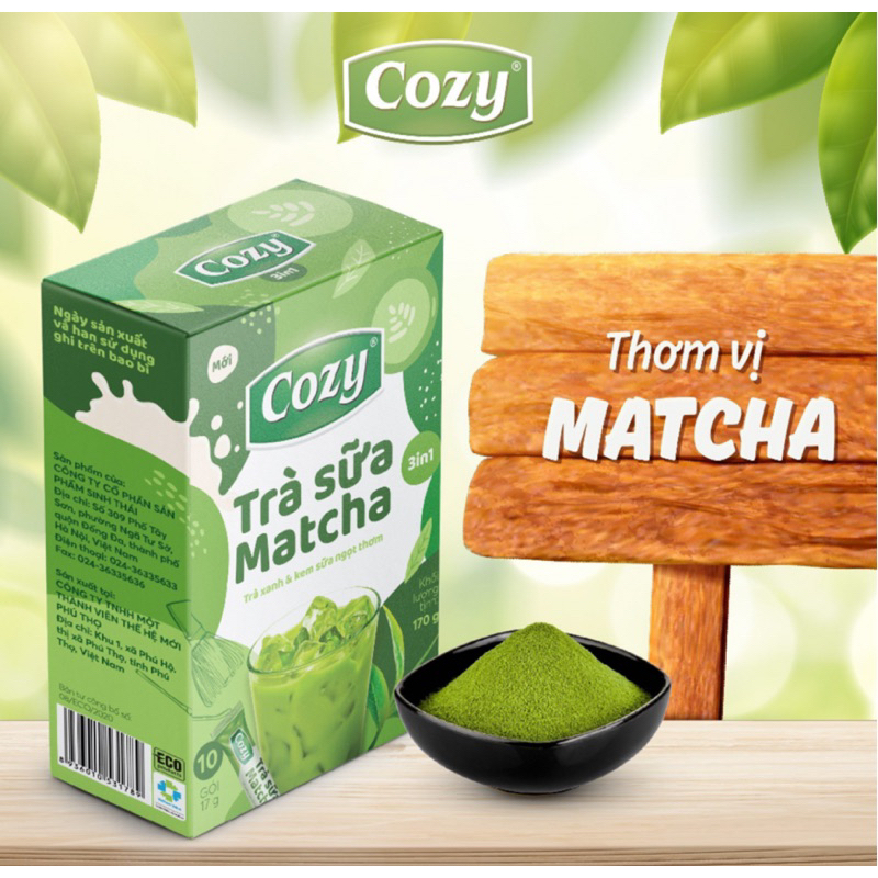 TRÀ SỮA MATCHA COZY 3 IN 1 HỘP 306G - 170G | Shopee Việt Nam