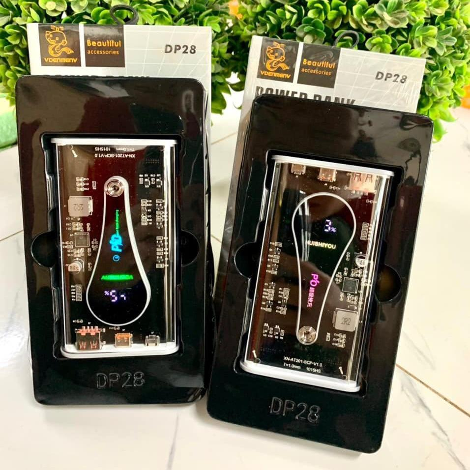 Sạc dự phòng led RGB 10000mah - Tích hợp sạc nhanh - Tắt bật cảm ứng - Chính hãng DENMEN bảo ...