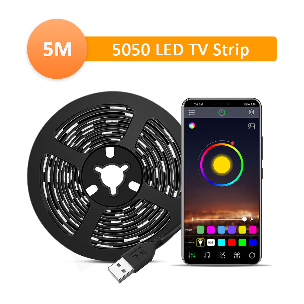 Dây đèn LED RGB 5050 5/10M16triệu Màu Điều Khiển Bằng Điện Thoại nháy ...