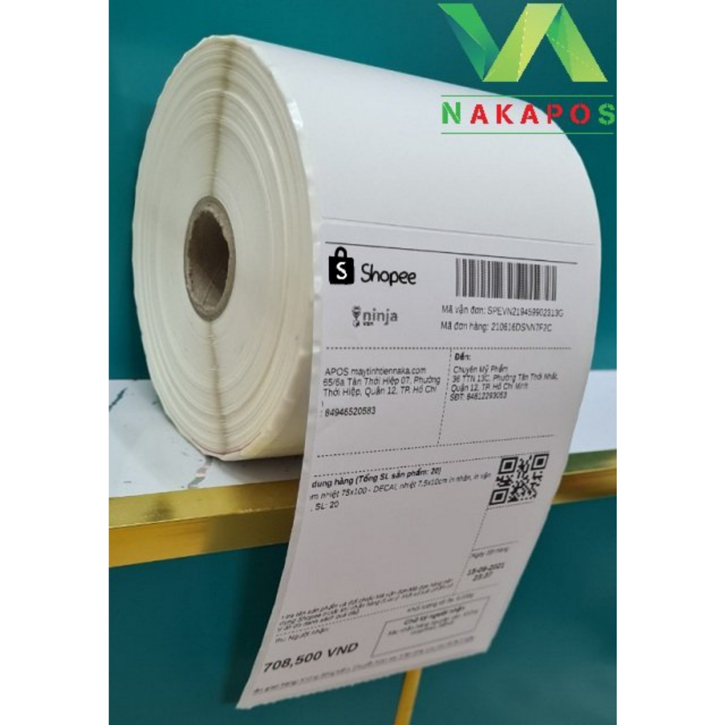 350 TỜ GIẤY IN ĐƠN HÀNG A6 DÁN ĐƯỢC TMDT TEM DECAL GIẤY NHIỆT NAKAPOS ...