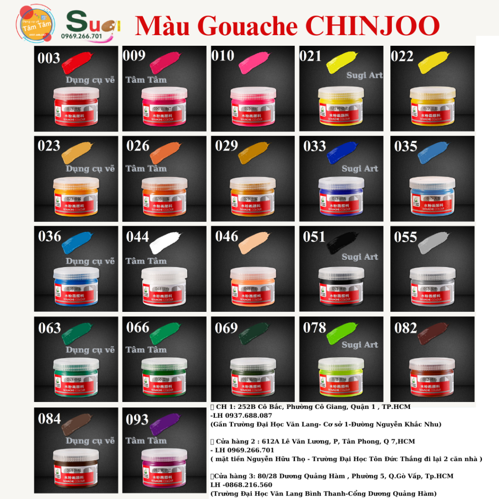 [ TÂM TÂM ] Màu Gouache CHINJOO, Màu Woat CHINJOO 100ml | Shopee Việt Nam